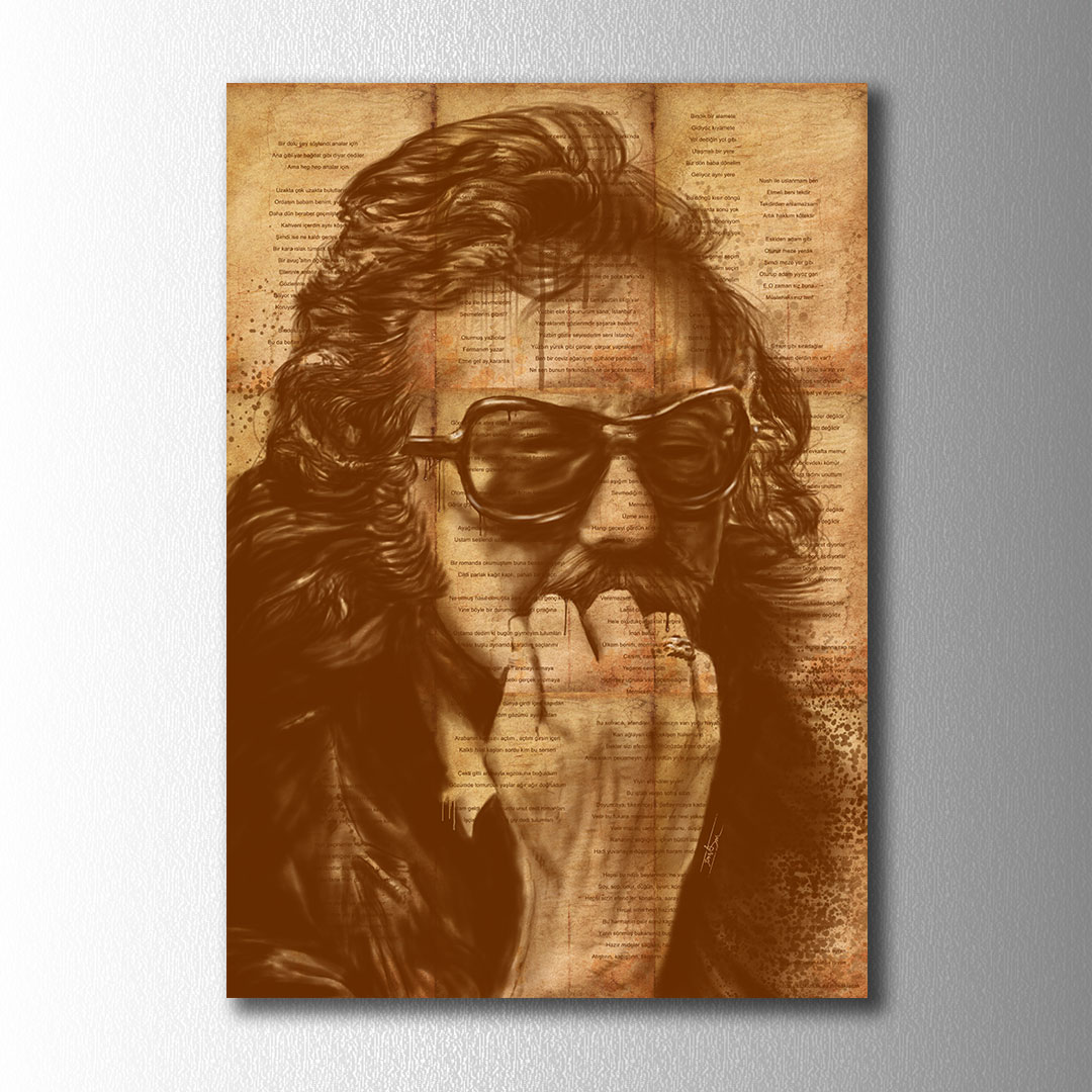 Cem Karaca Çizim Kanvas Tablo